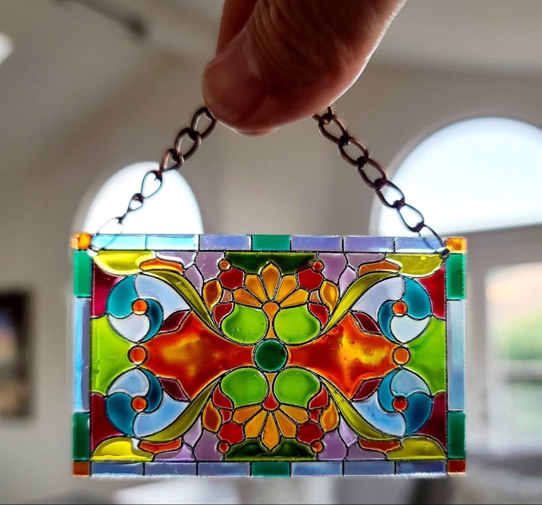 Miniature Stained Glass Look Acrylic Suncatcher Window - Etsy