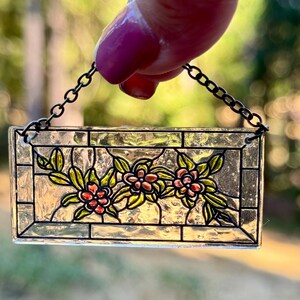 Pink Flowers Miniature Stained Glass Look Acrylic Suncatcher Window - Etsy