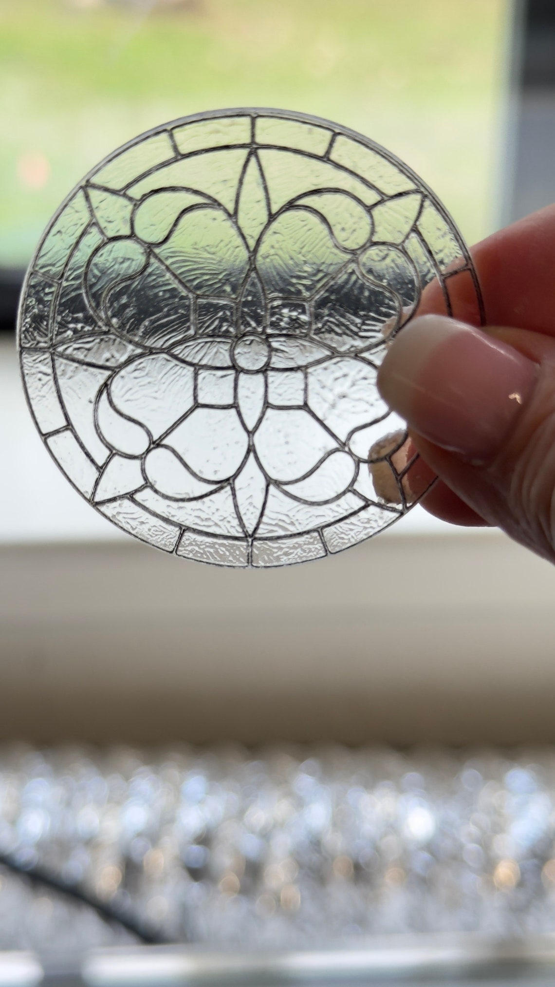 Miniature Stained Glass Look Acrylic Obscure Suncatcher Window - Etsy