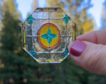 Pink Flowers Miniature Stained Glass Look Acrylic Suncatcher Window - Etsy