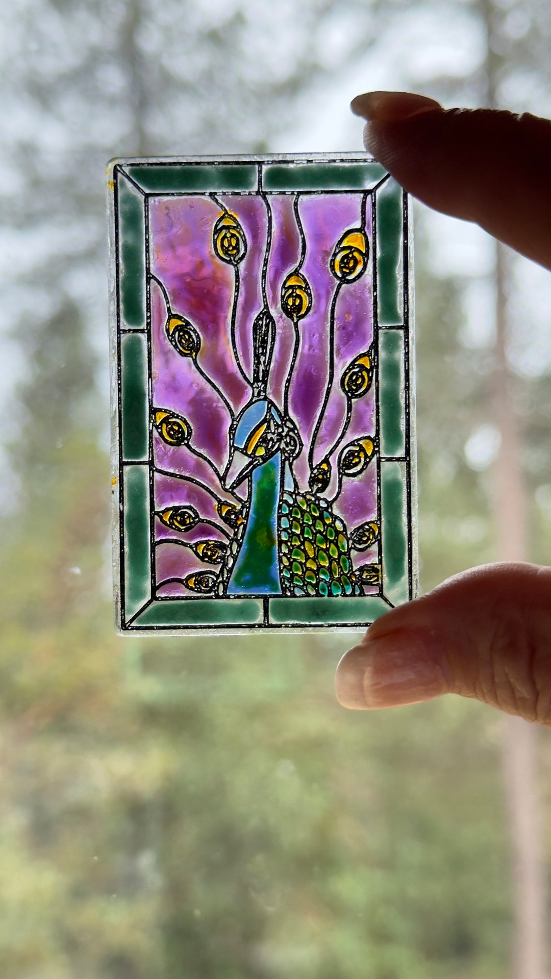 Miniature Stained Glass Look Acrylic Suncatcher Window - Etsy