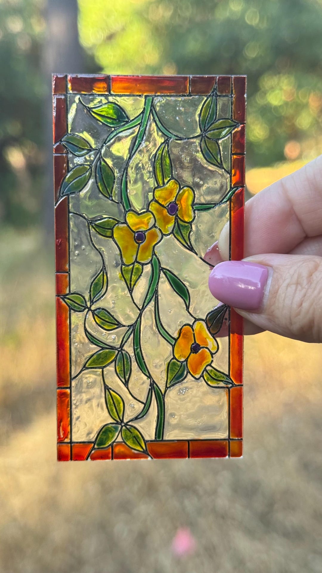 Miniature Stained Glass Look Acrylic Obscure Suncatcher Window - Etsy