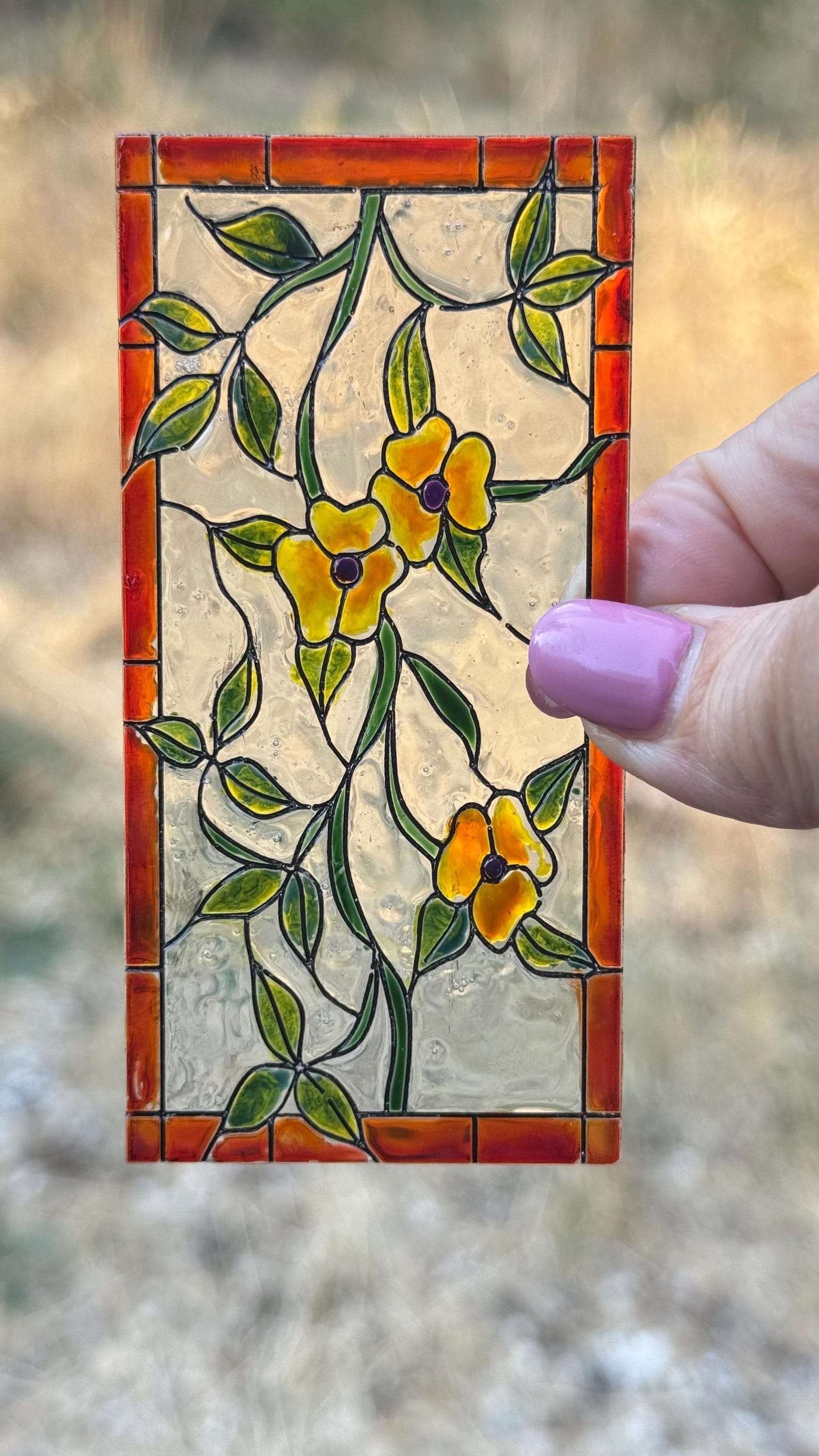 Miniature Stained Glass Look Acrylic Obscure Suncatcher Window - Etsy