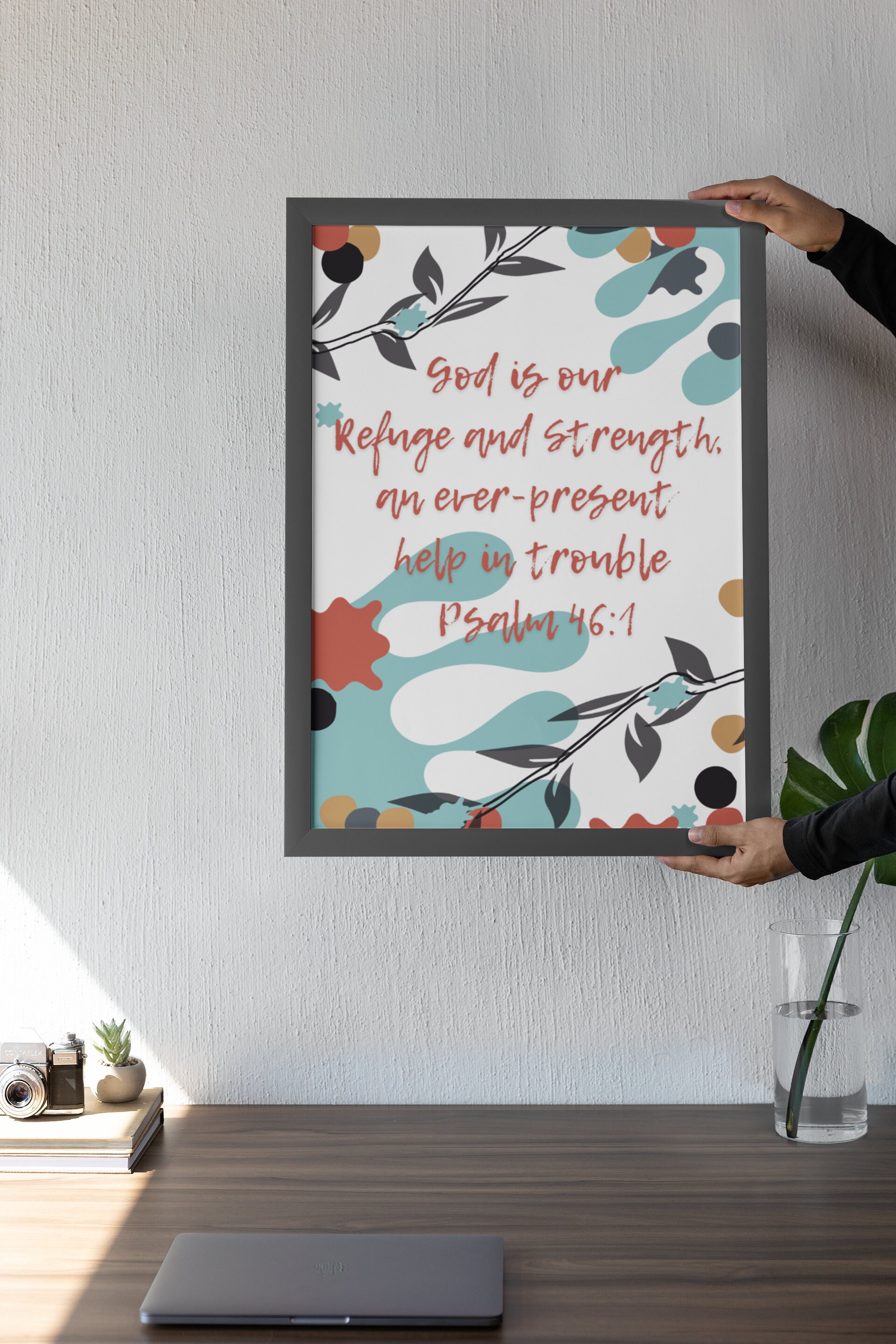 Bible Verse Wall Art, Scripture Gallery Art, Boho Retro Color Palette ...