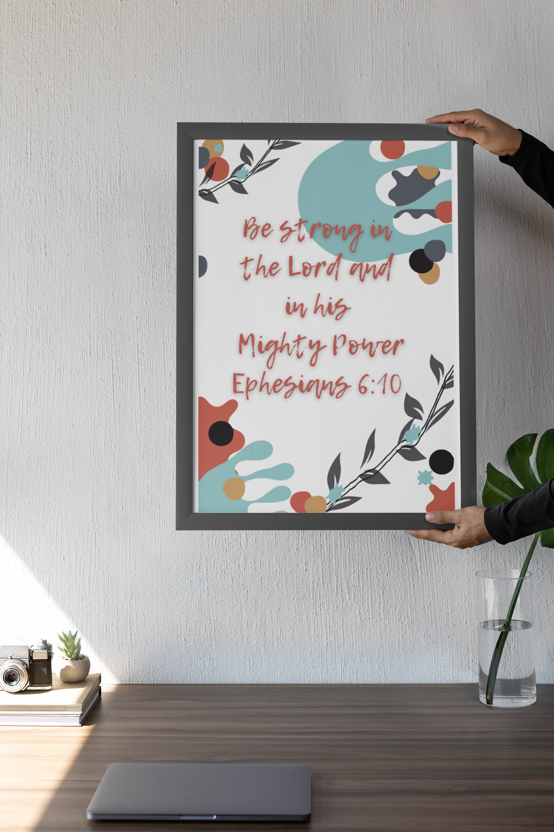 Bible Verse Wall Art, Scripture Gallery Art, Boho Retro Color Palette ...