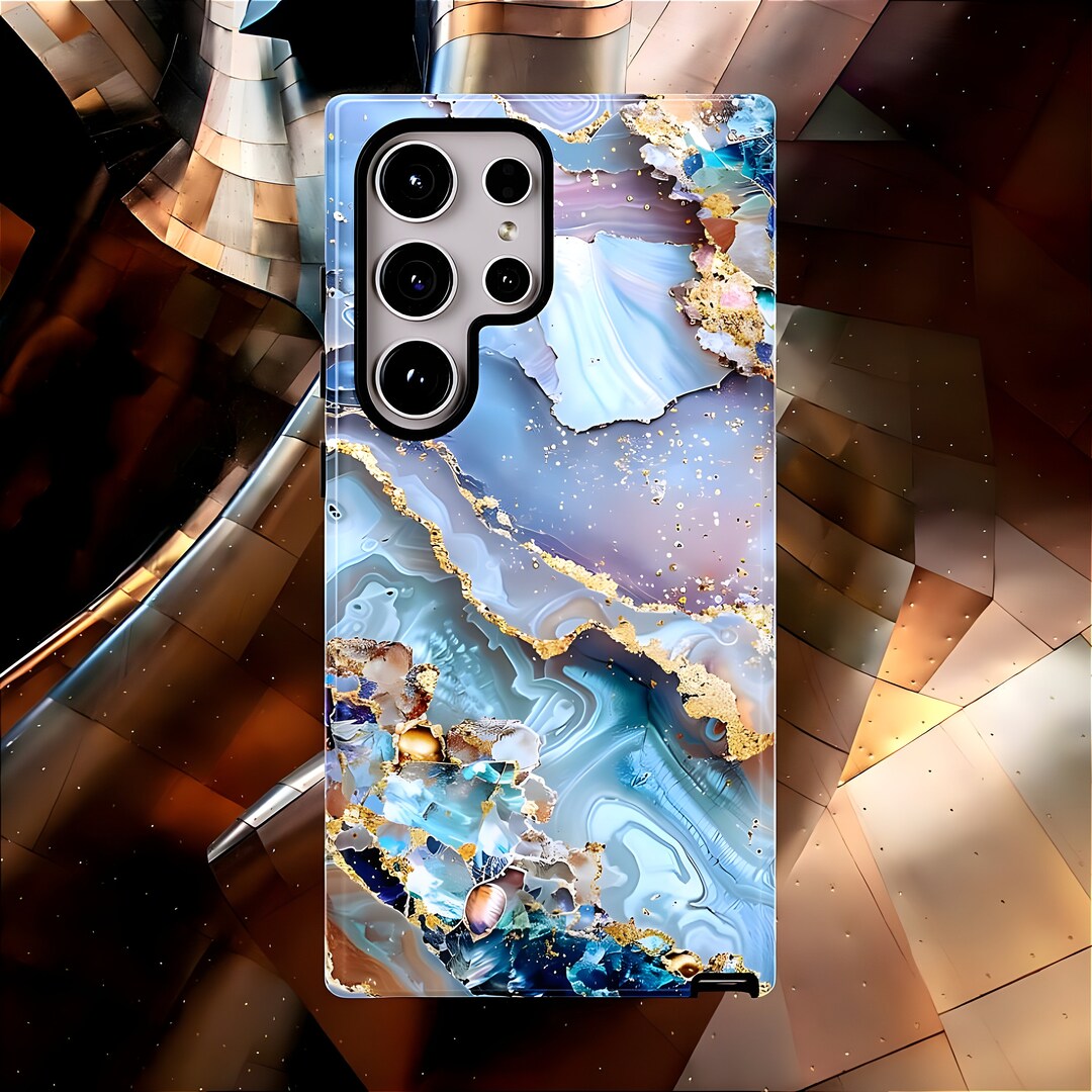 Mother of Pearl Opal and Gold Phone Case Tough Phone Casing iPhone 16 ...