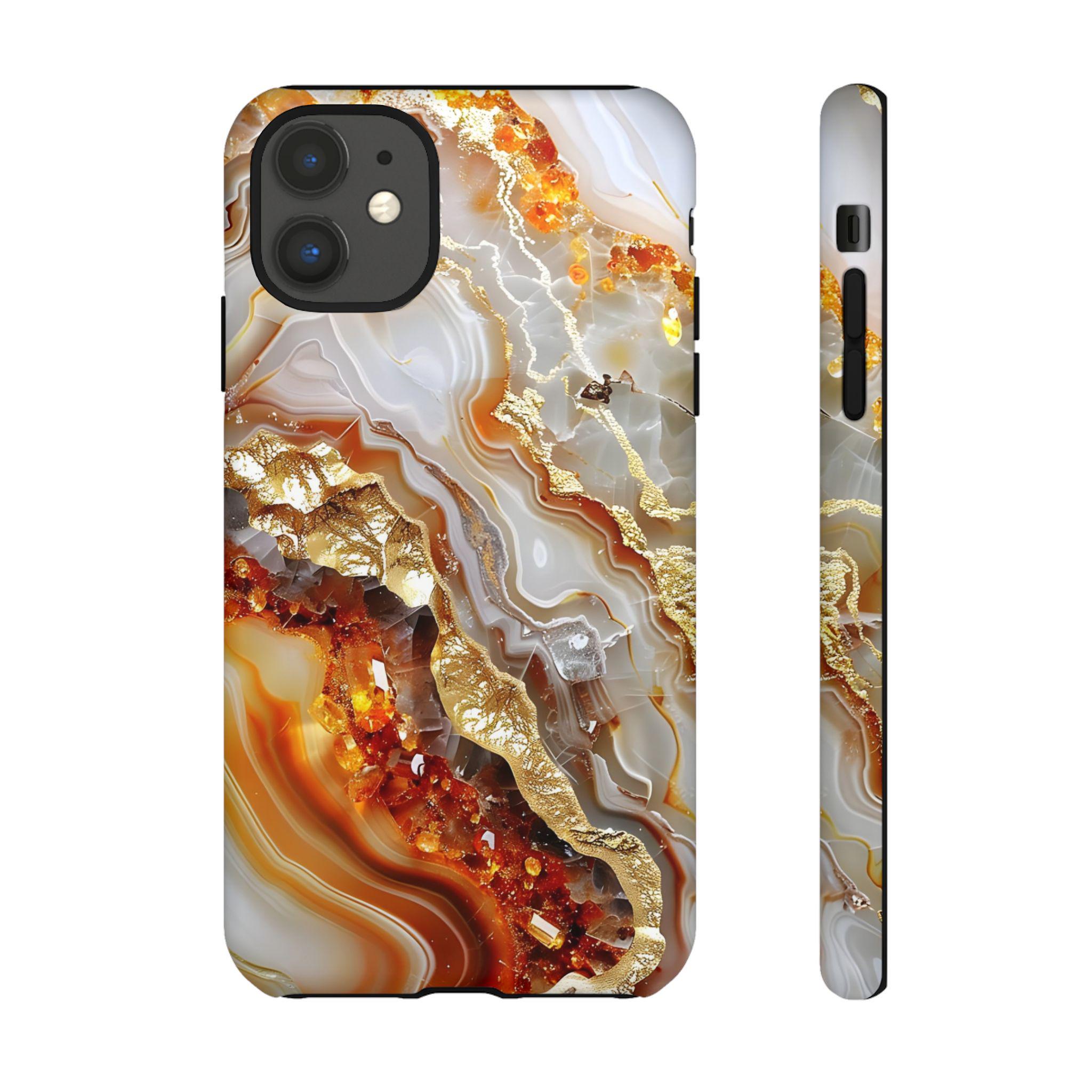 Amber Precious Stone Opal and Gold Phone Case Tough Phone Casing iPhone ...