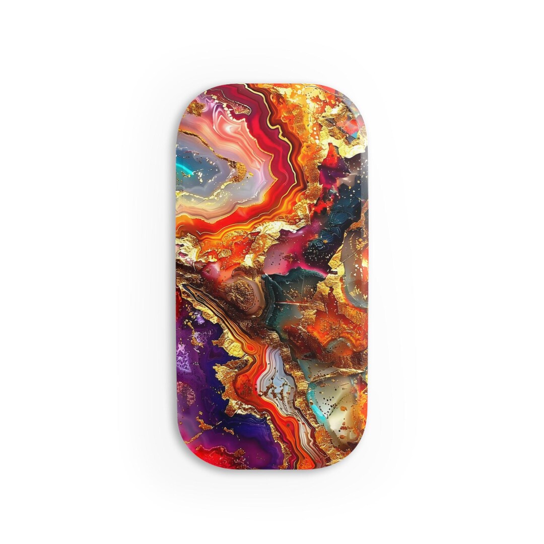 Fire Agate Opal Phone Grip: Gold Accent Mobile Holder - Etsy