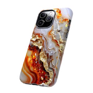 Amber Precious Stone Opal and Gold Phone Case Tough Phone Casing iPhone ...