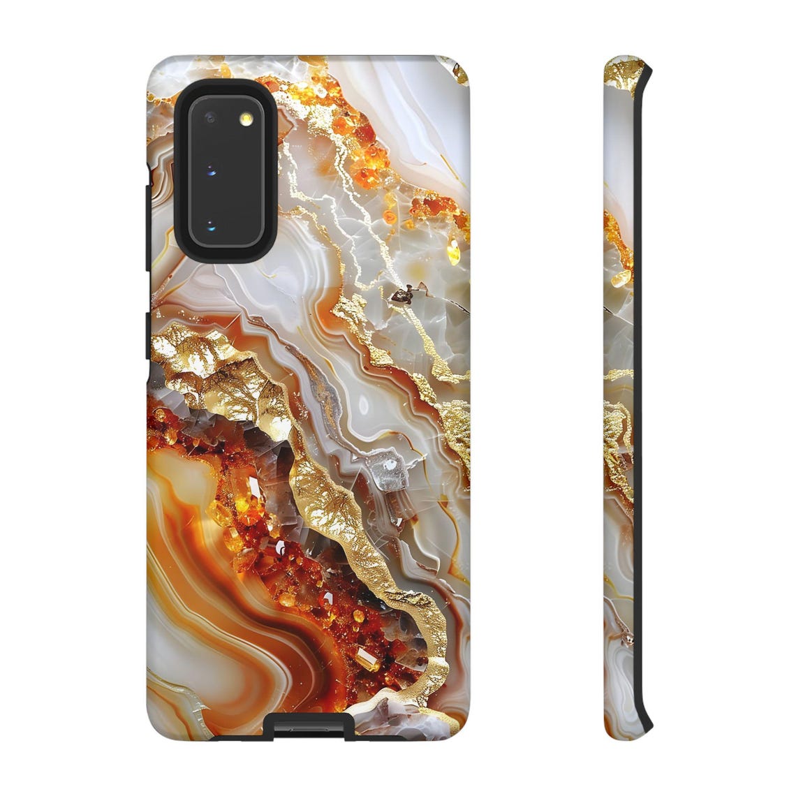 Amber Precious Stone Opal and Gold Phone Case Tough Phone Casing iPhone 11, 12, 13, 14, 15 ...