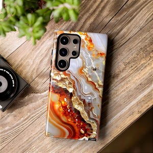 Amber Precious Stone Opal and Gold Phone Case Tough Phone Casing iPhone ...
