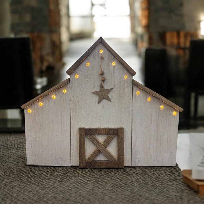 Decorative Barns With Lights/barn Art/christmas Decor/farm Art/rustic ...