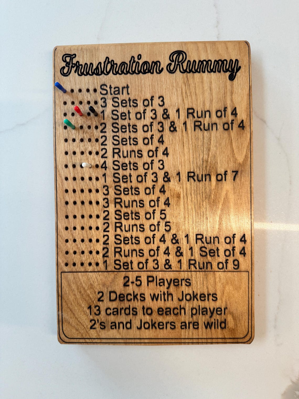 Frustration Rummy Wood Board Game - Etsy
