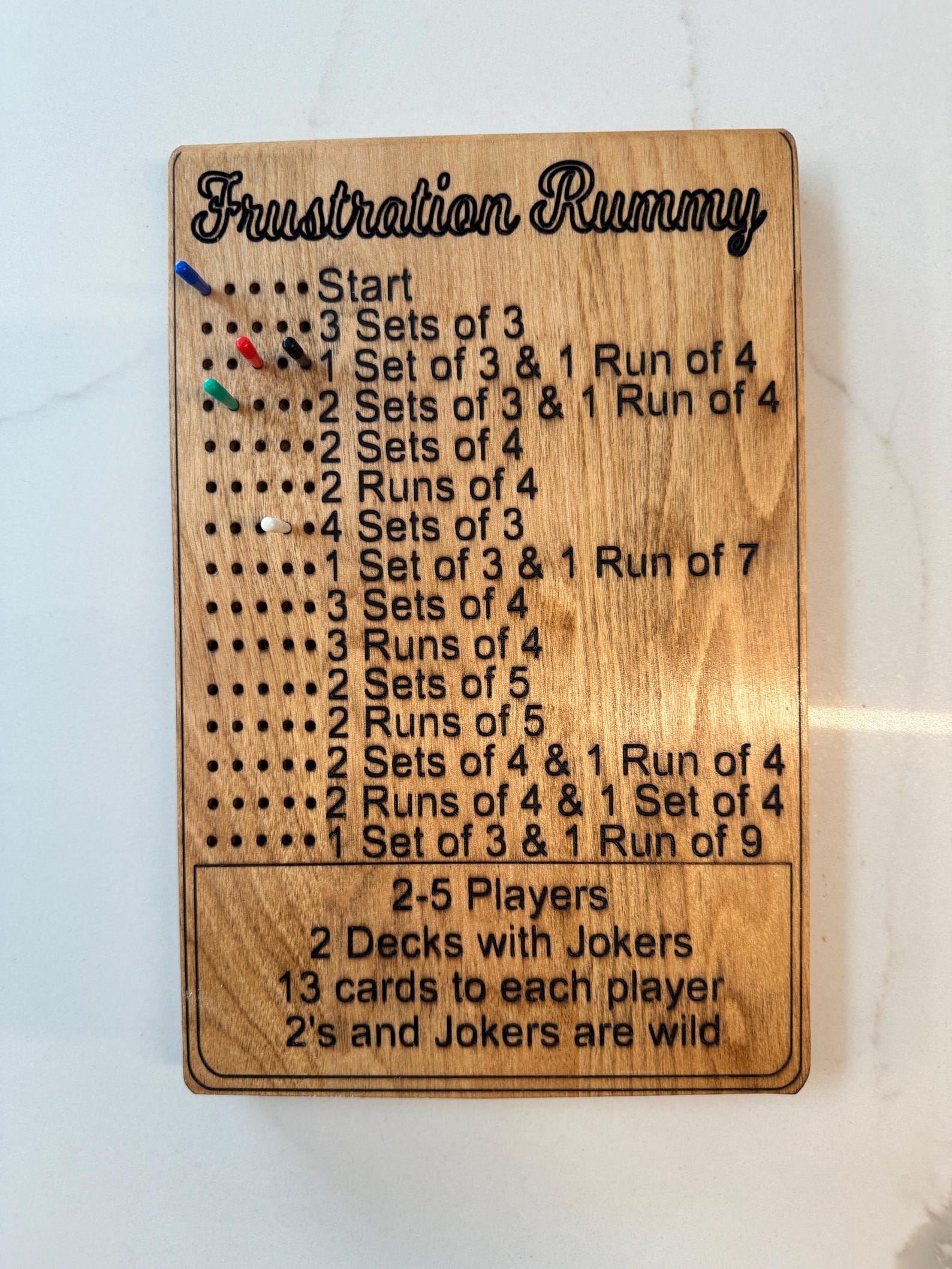 Frustration Rummy Wood Board Game - Etsy