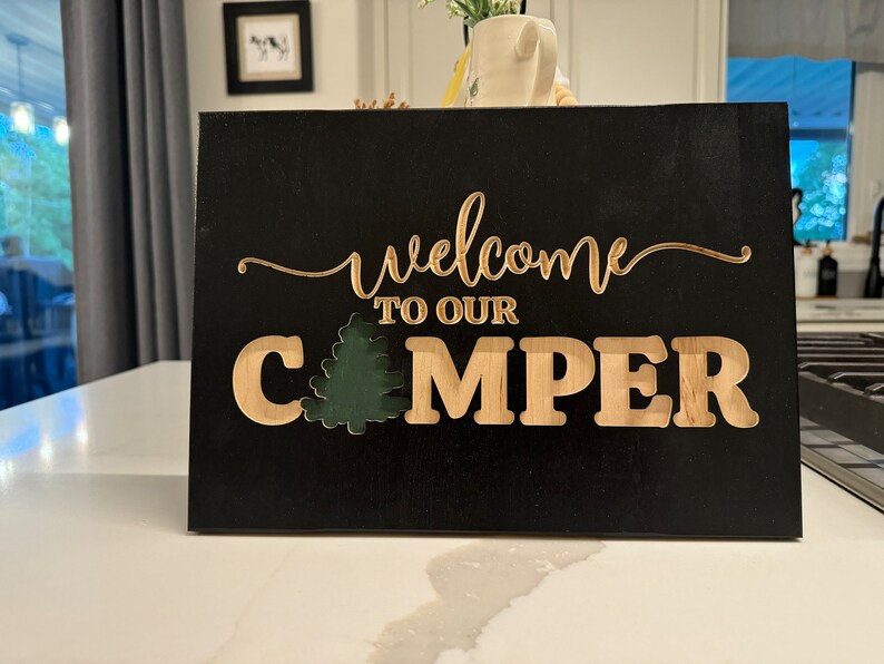 Welcome to Our Camper, Personalized Sign, Wood Sign, Custom Wood Carved ...