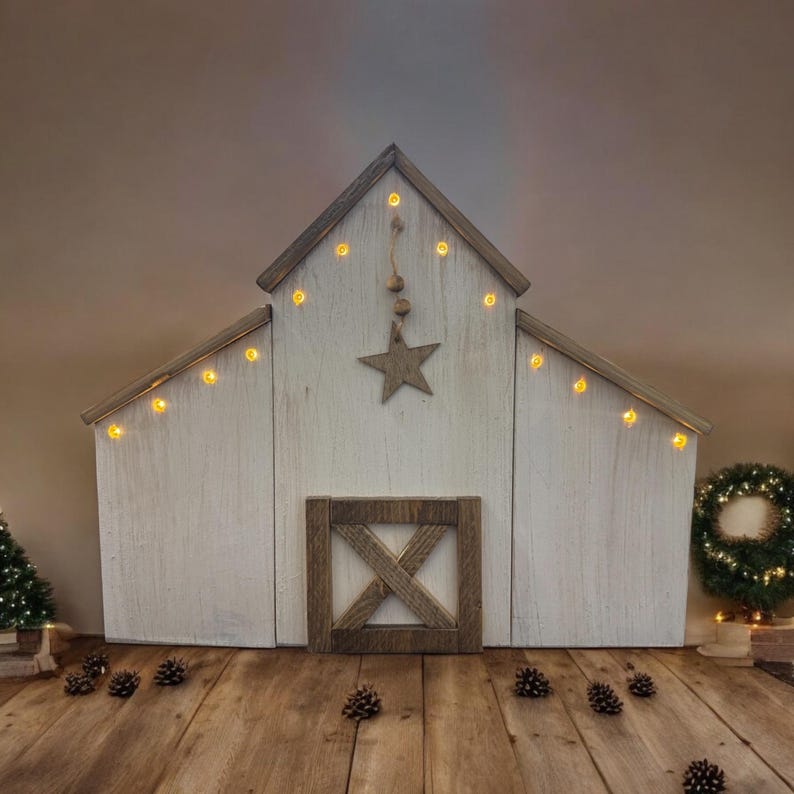 Decorative Barns With Lights/barn Art/christmas Decor/farm Art/rustic ...