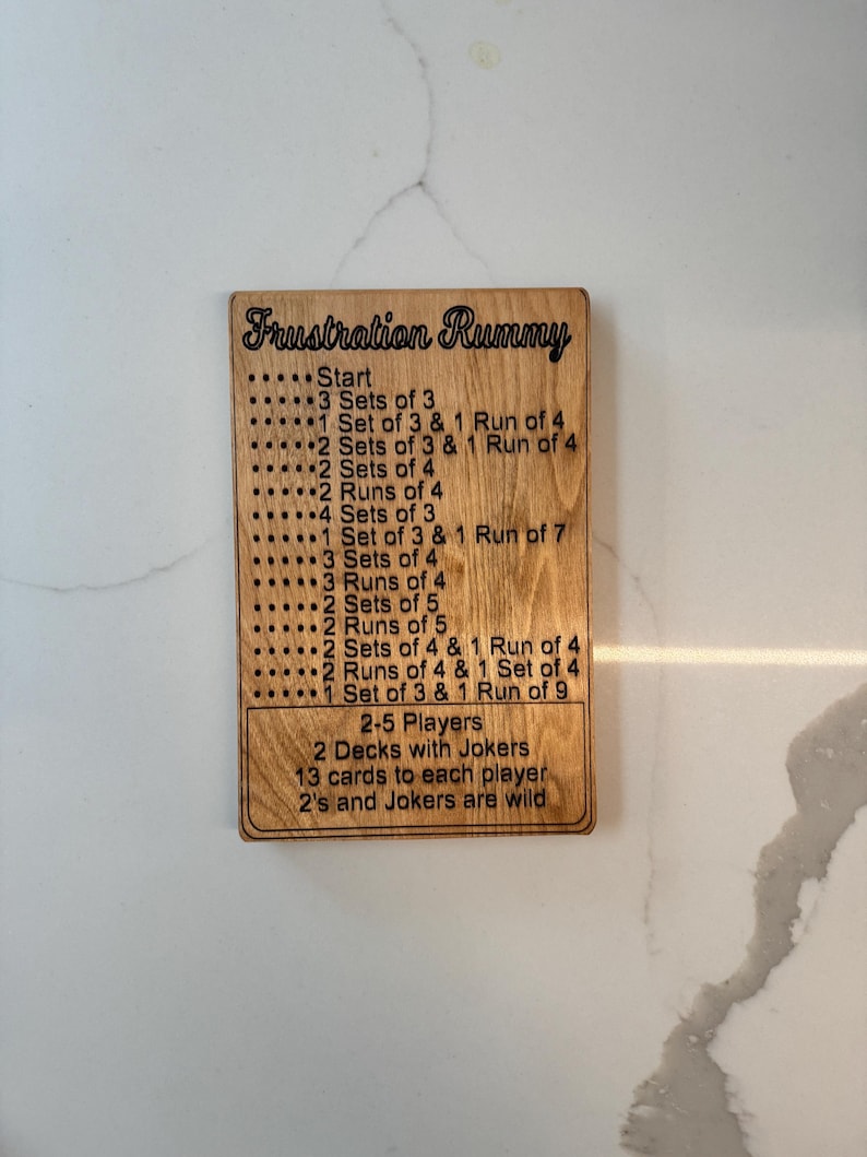 Wooden Frustration Rummy Wood Board Game - Etsy