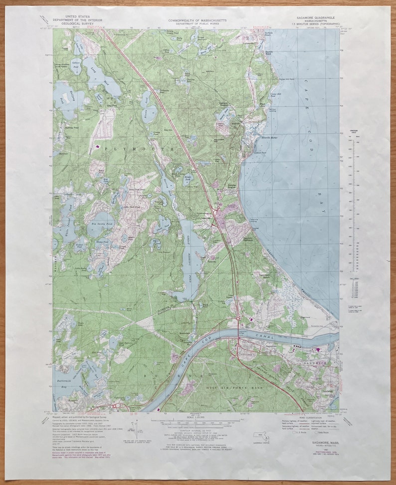 1979 Cape Cod Sagamore Bridge: Vintage USGS Quadrangle Map - Etsy