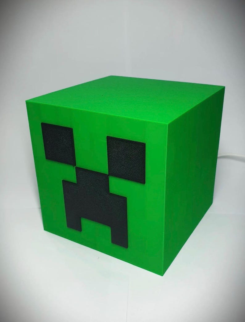 Minecraft Creeper Lamp - Etsy