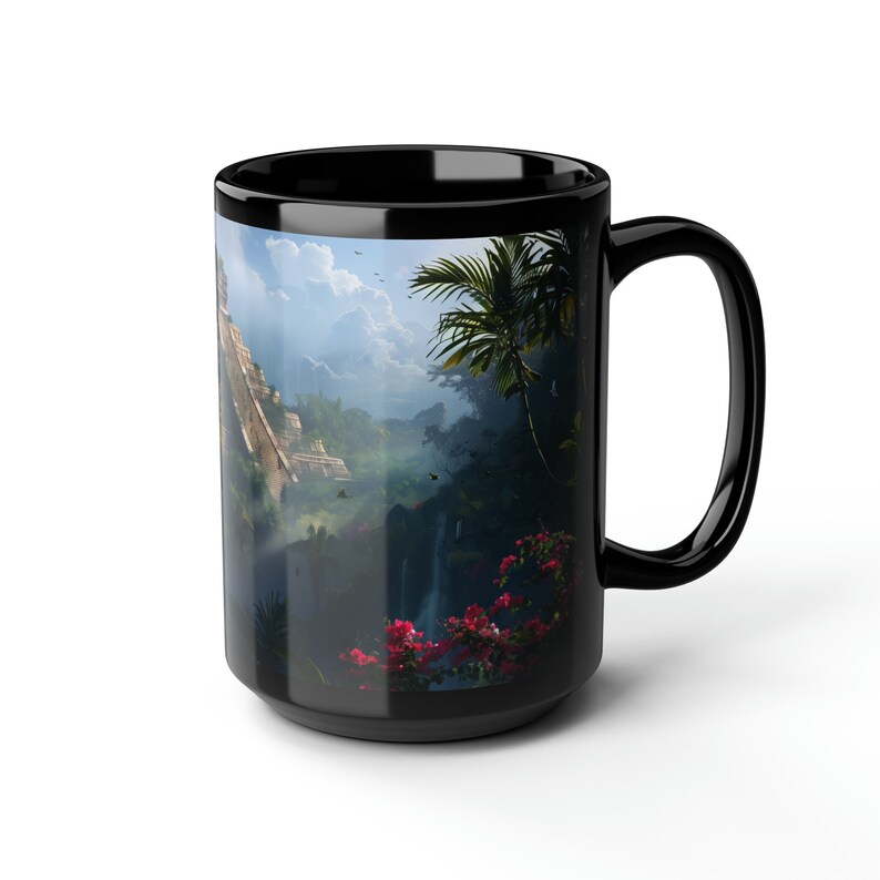 Mayan Temple Mug Explorer Ceramic Coffee Cup 15oz Adventure Landscape ...