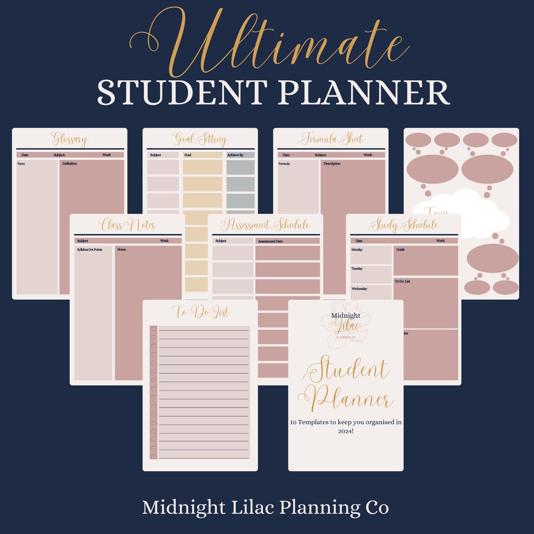 Ultimate Student Planner Aesthetic Organisation Tool Customisable Uni ...