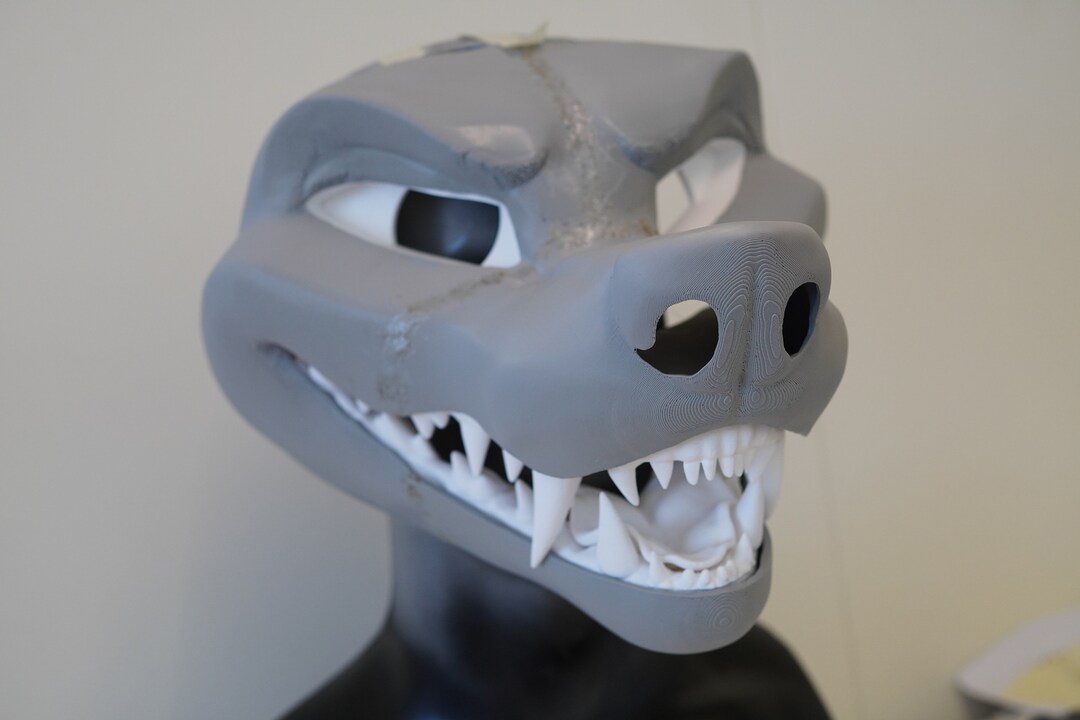 3D Printed Fursuit Head Base: Snarling, Grumpy, Toothy, Angery K9 - Etsy