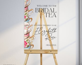 Tea Party Bridal Shower Sign, Bridal Shower Tea Party Sign, High Tea ...
