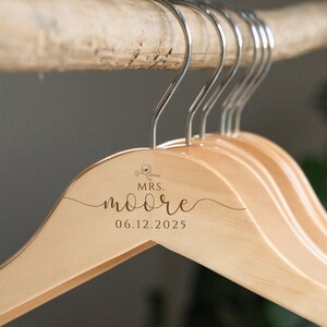 Personalized Birth Flower Bridesmaid Hangers, Bride Wedding Hanger ...