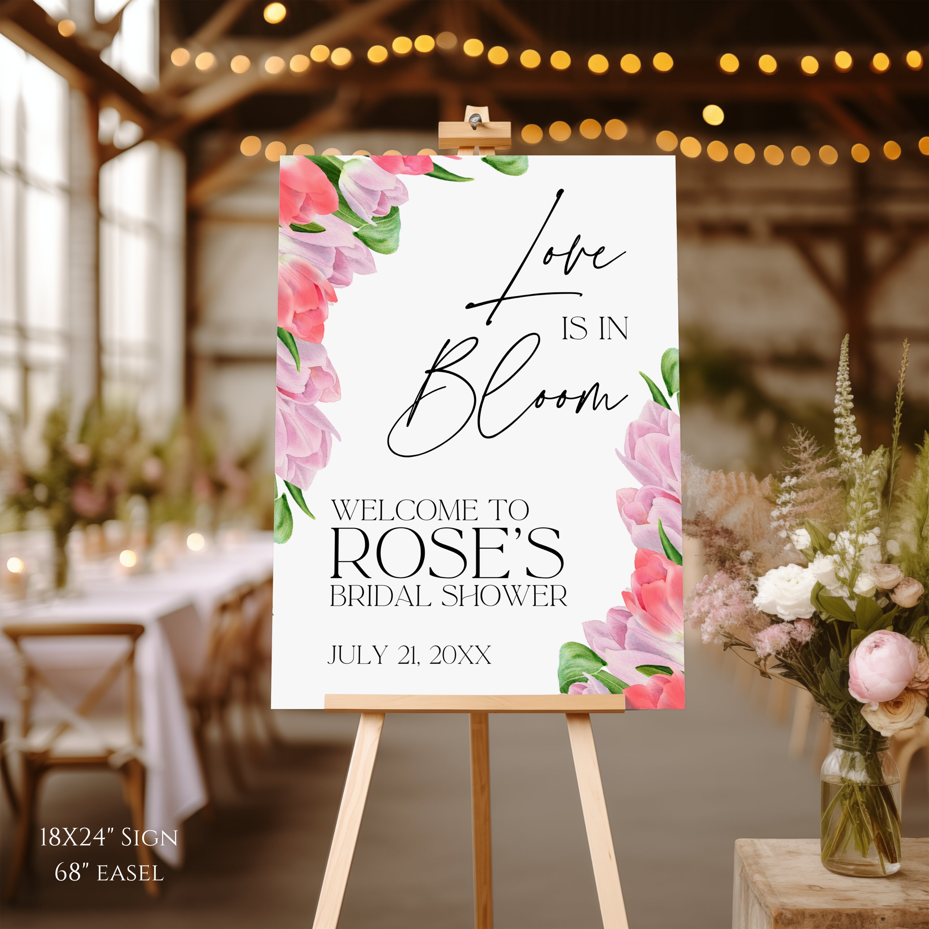 Wildflowers Love is in Bloom Bridal Shower Welcome Sign, Wildflower ...