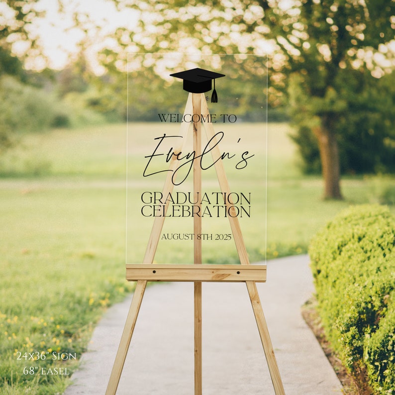 Custom Graduation Party Sign, Graduation Acrylic Welcome Sign ...