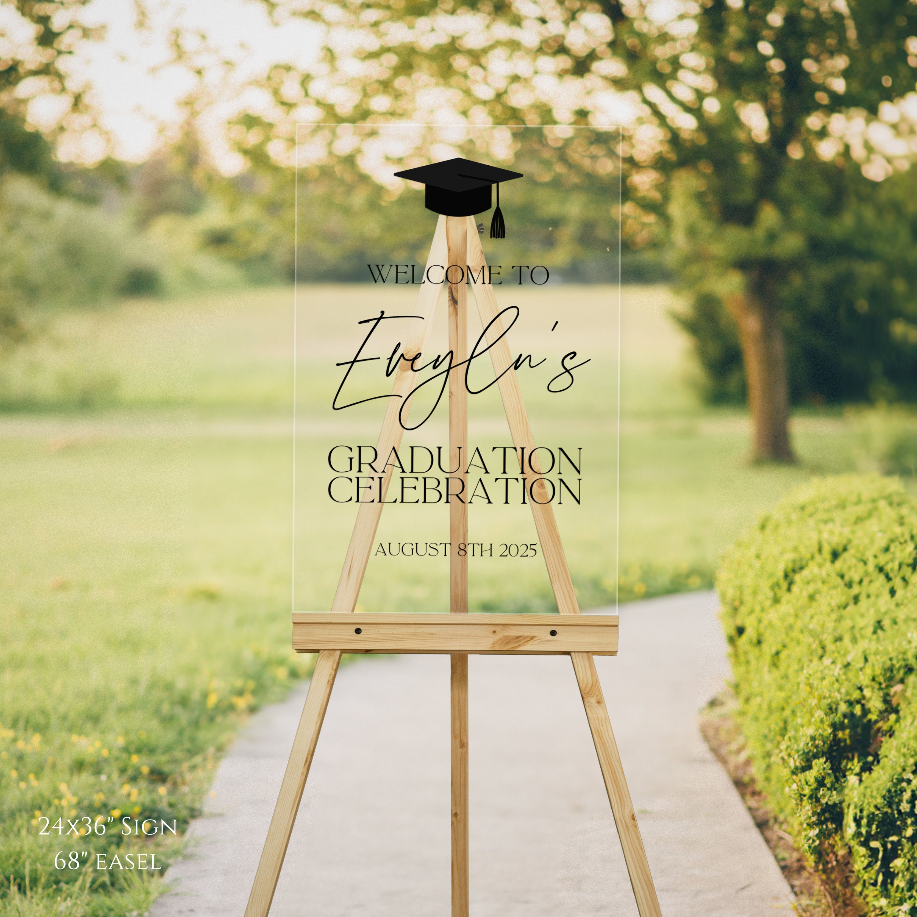 Custom Graduation Party Sign, Graduation Acrylic Welcome Sign ...