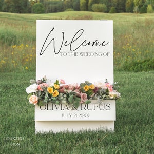Wood Flower Box Wedding Welcome Sign, Floral Box Wedding Entrance Sign ...