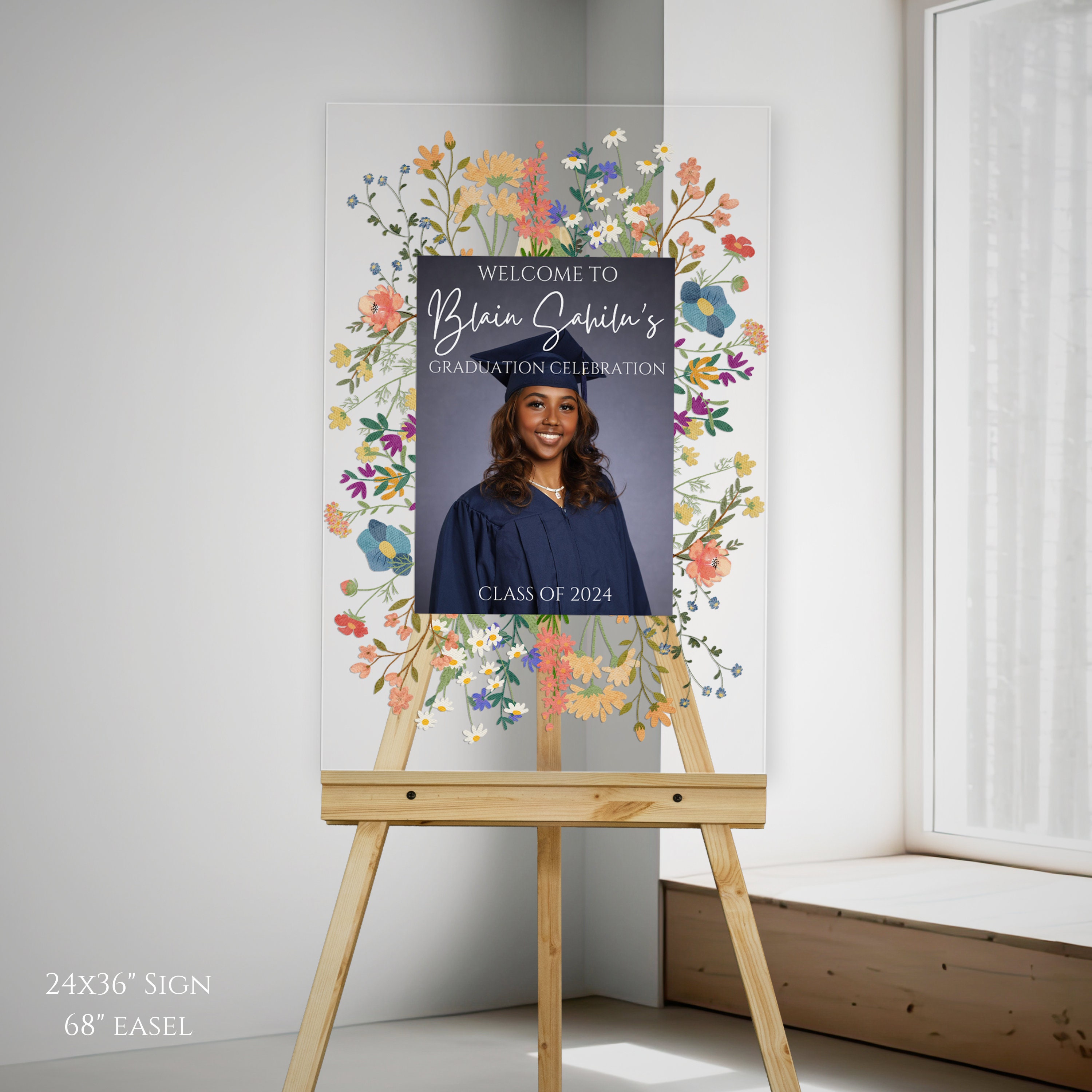 Custom Graduation Party Sign With Picture, Graduation Acrylic Welcome ...