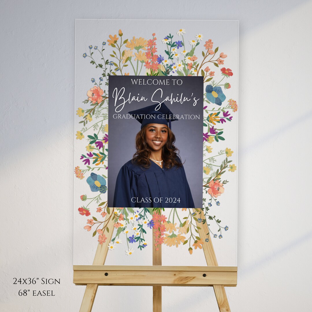 Custom Graduation Party Sign With Picture, Graduation Acrylic Welcome ...