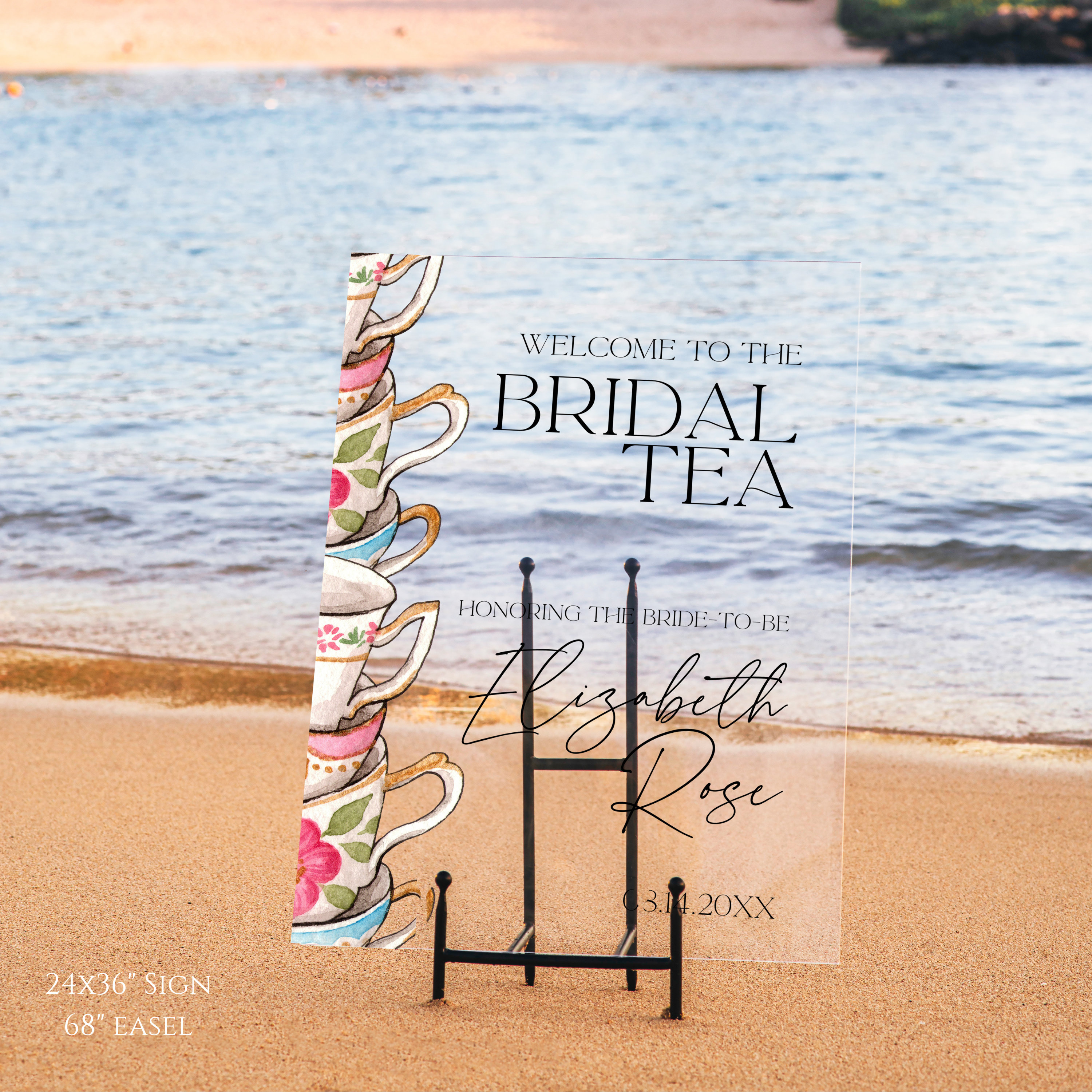 Tea Party Bridal Shower Welcome Sign, Bride-to-be Entrance Sign, Bridal ...