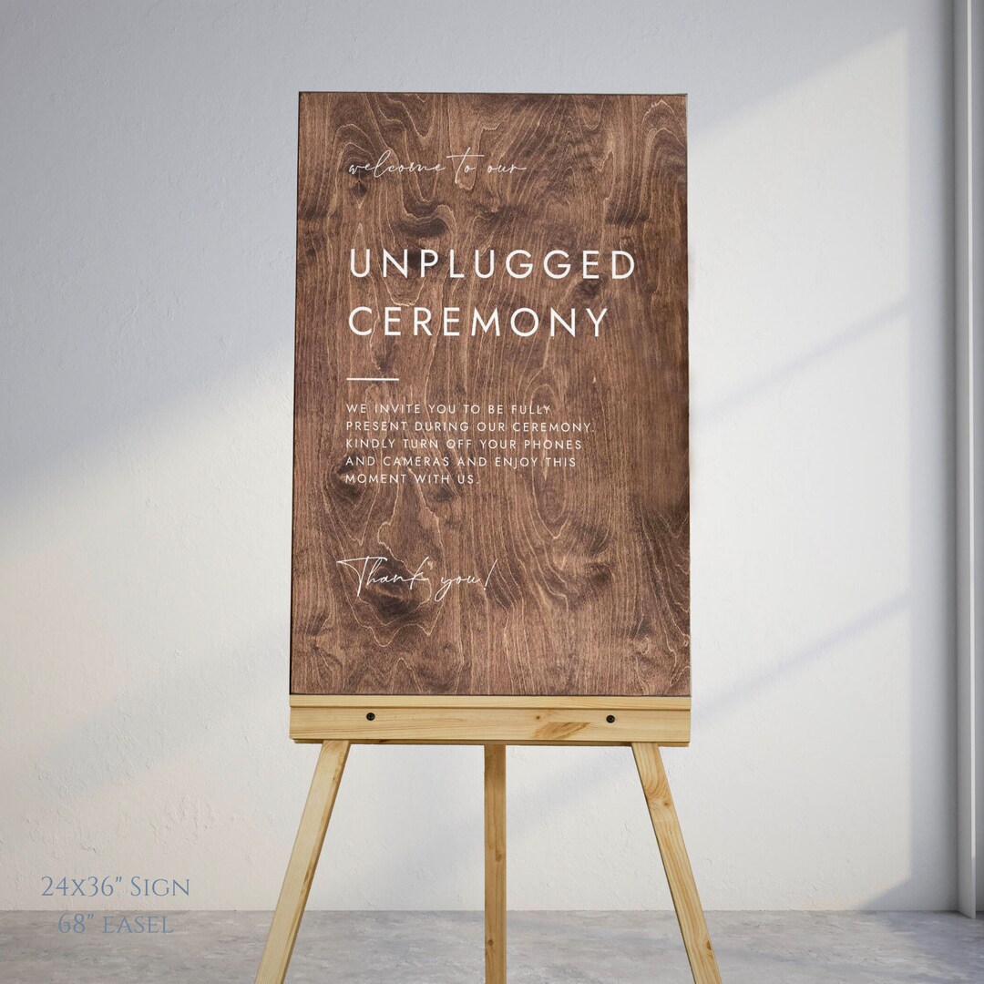 Custom Unplugged Ceremony Wedding Sign, Personalized Unplugged Ceremony ...