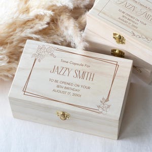 Personalized Time Capsule Keepsake Box, First Birthday Memory Container ...