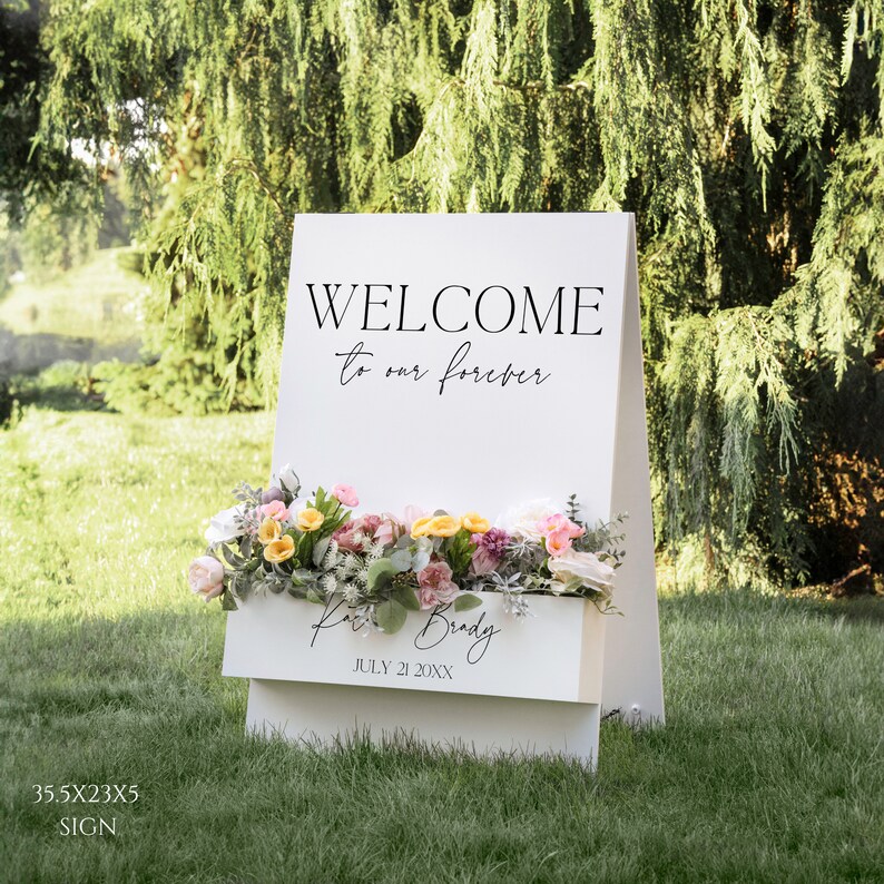 Flower Box Wedding Welcome to Our Forever Sign, Floral Box Wedding ...