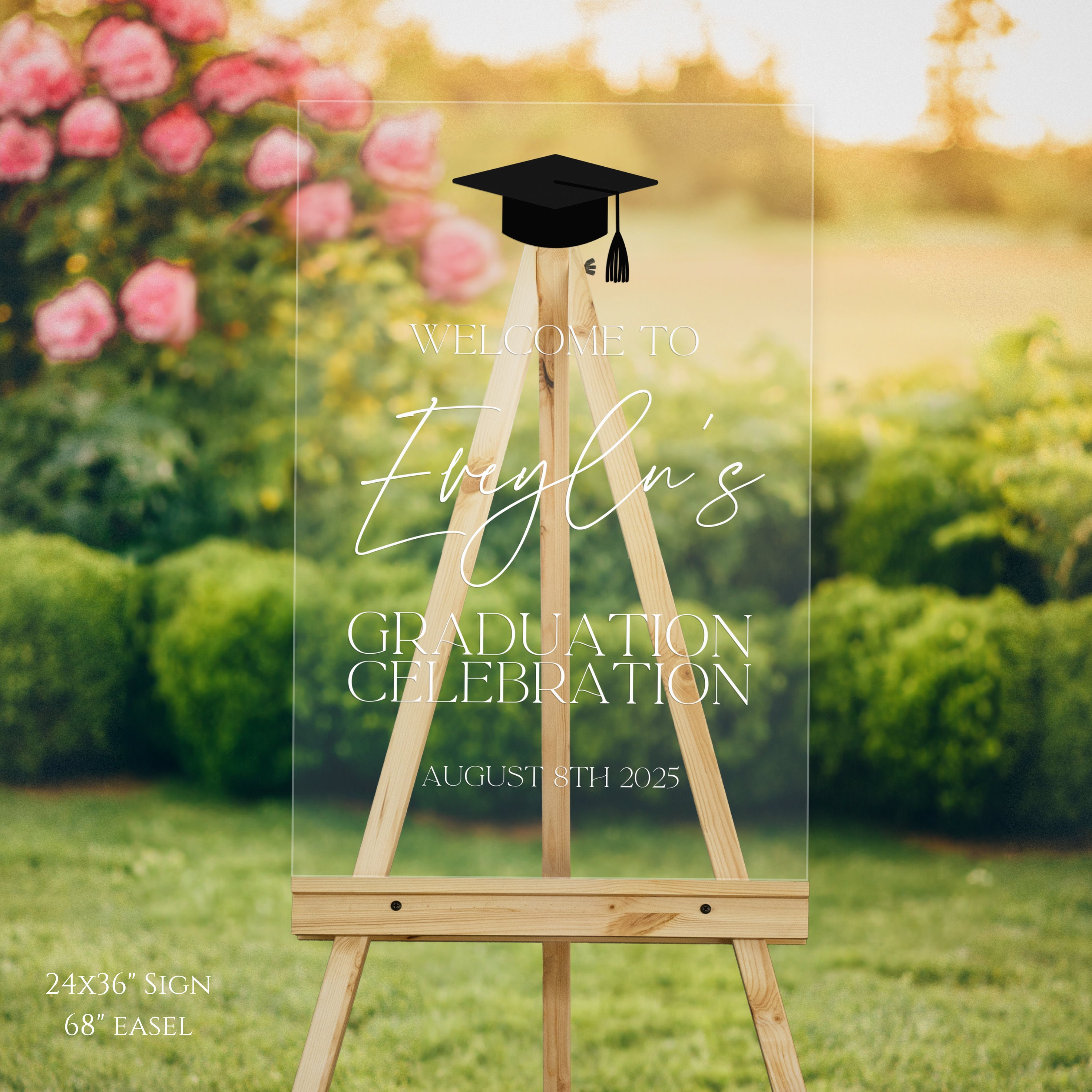 Custom Graduation Party Sign, Graduation Acrylic Welcome Sign ...