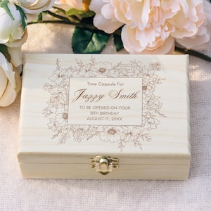 Personalized Time Capsule Keepsake Box, First Birthday Memory Container ...