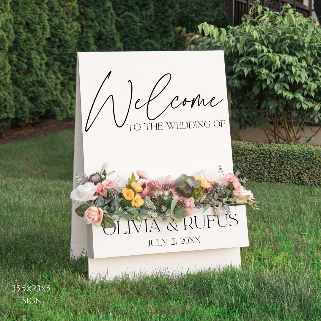 Wood Flower Box Wedding Welcome Sign, Floral Box Wedding Entrance Sign ...