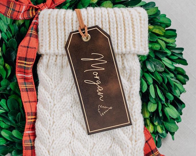 Stocking Tags Personalized Christmas Tag Leather Name Tag Leather ...