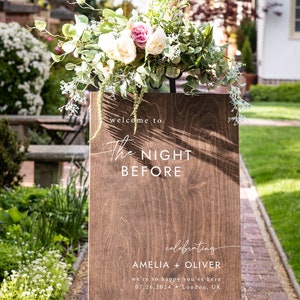 Custom Wooden the Night Before Wedding Sign, Pre-wedding Wood Welcome ...