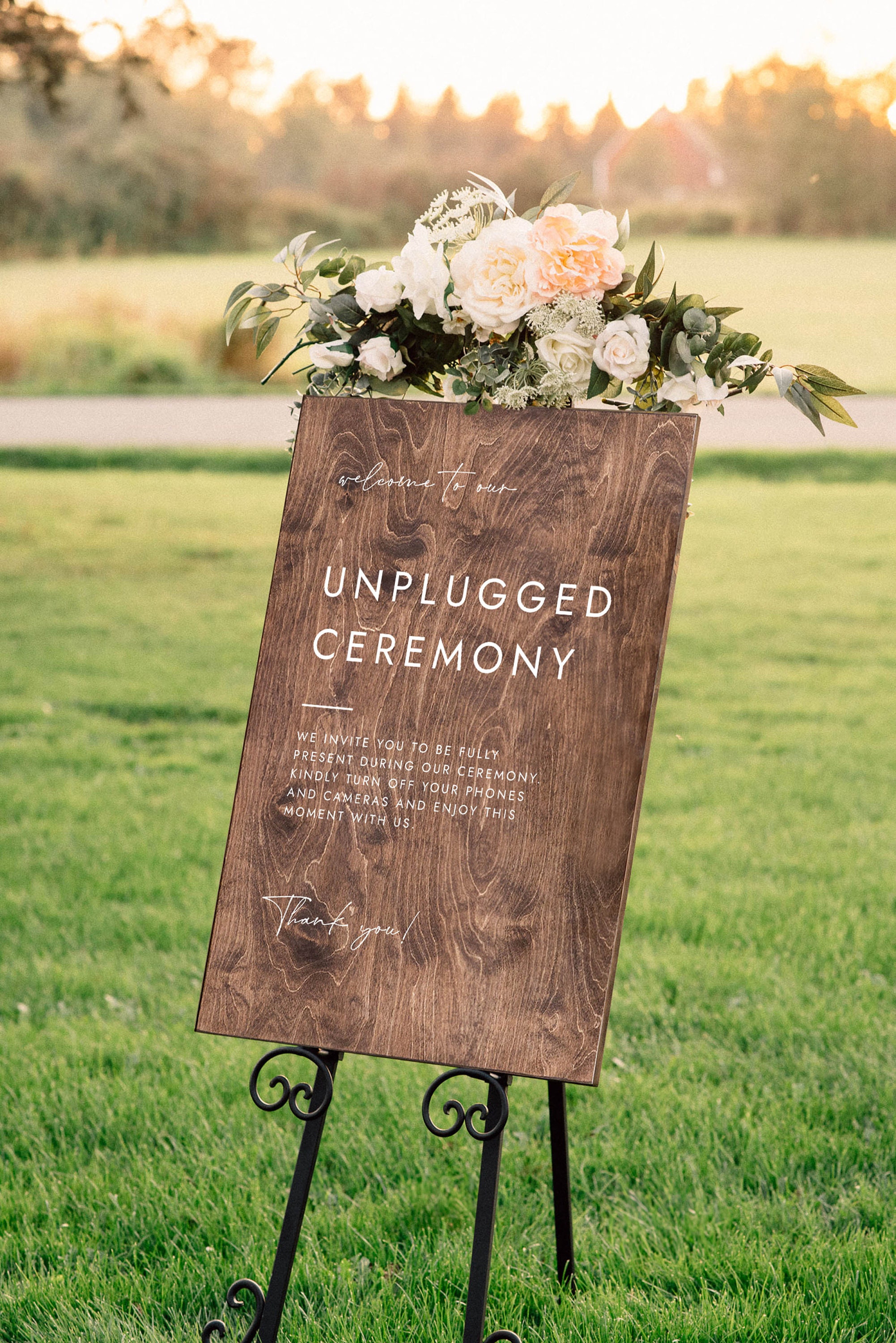Custom Unplugged Ceremony Wedding Sign, Personalized Unplugged Ceremony ...