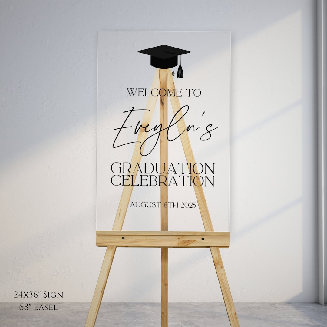 Custom Graduation Party Sign, Graduation Acrylic Welcome Sign ...