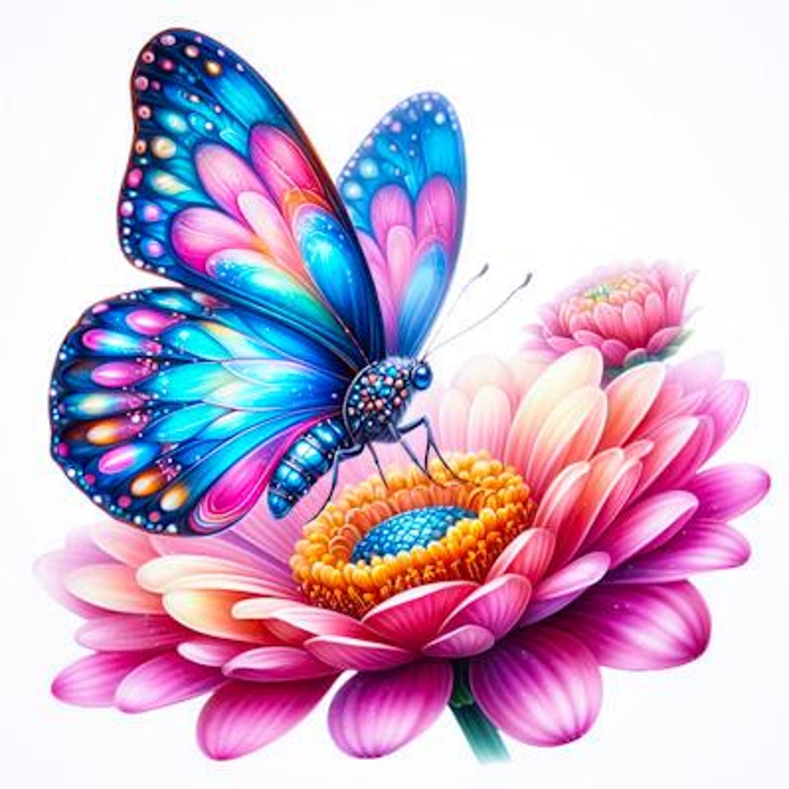 Flowers and Butterflies Clipart, High Quality Jpg's, Digital Download ...