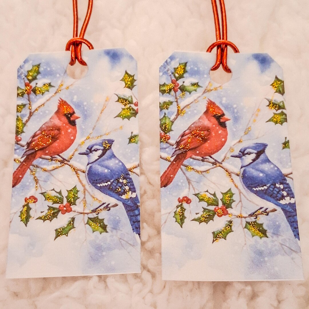 Bird Gift Tag Clipart, Gift Tag Print, High Quality Jpgs, Digital ...