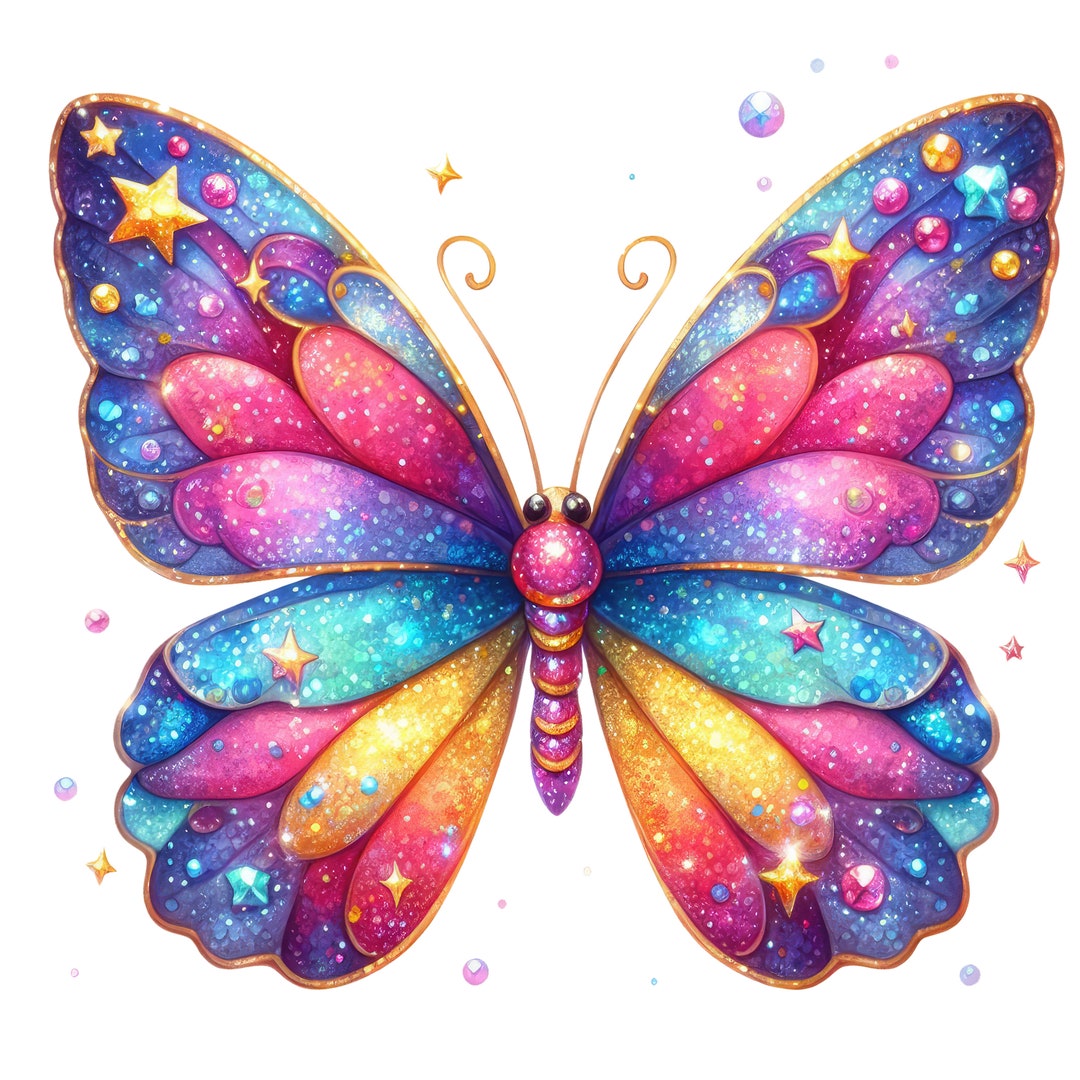 Colorful Butterflies, Butterflies, 10 Butterfly Cliparts, Digital ...
