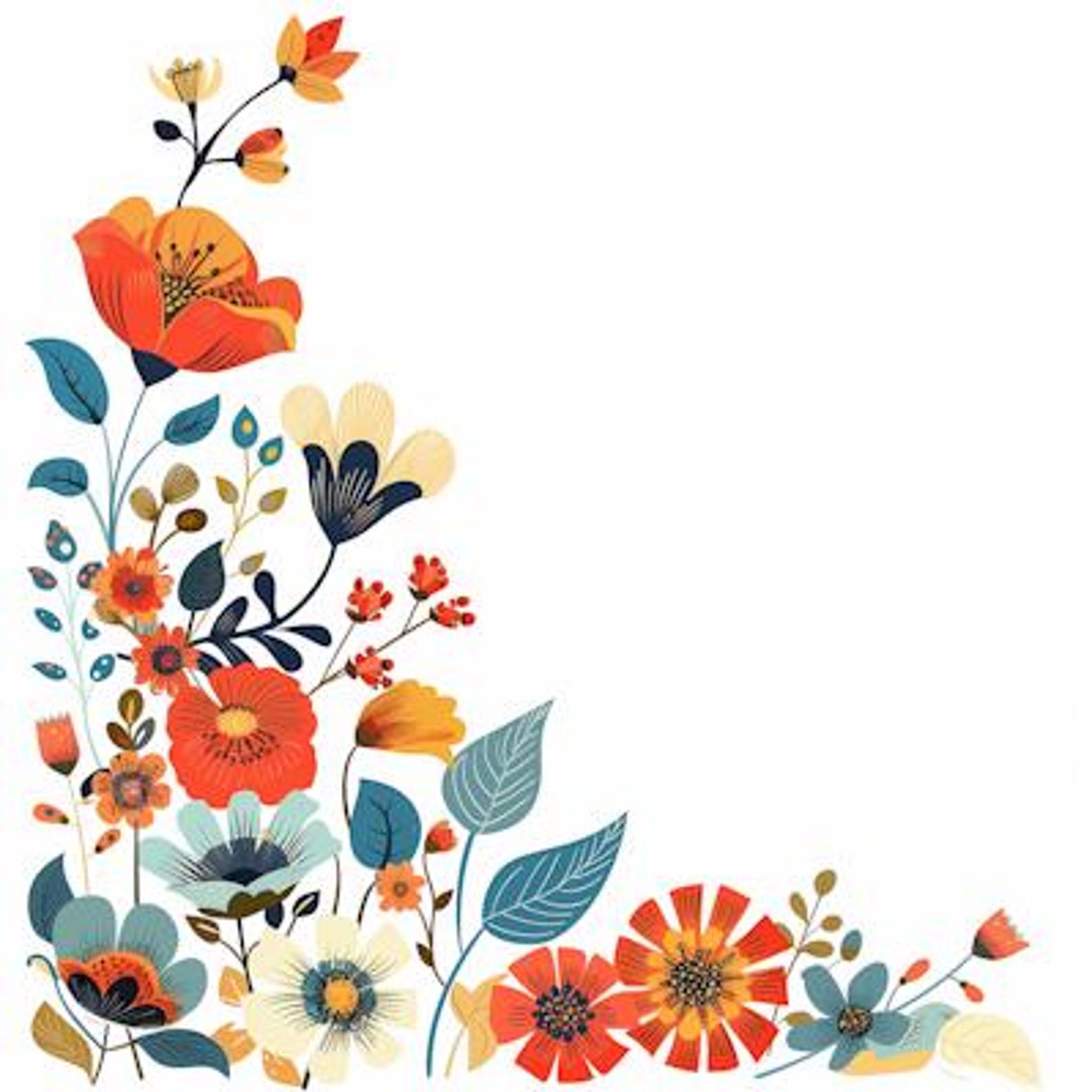 Flower Border, Digital Download, Digital Image, Crafting, Scrapbooking ...