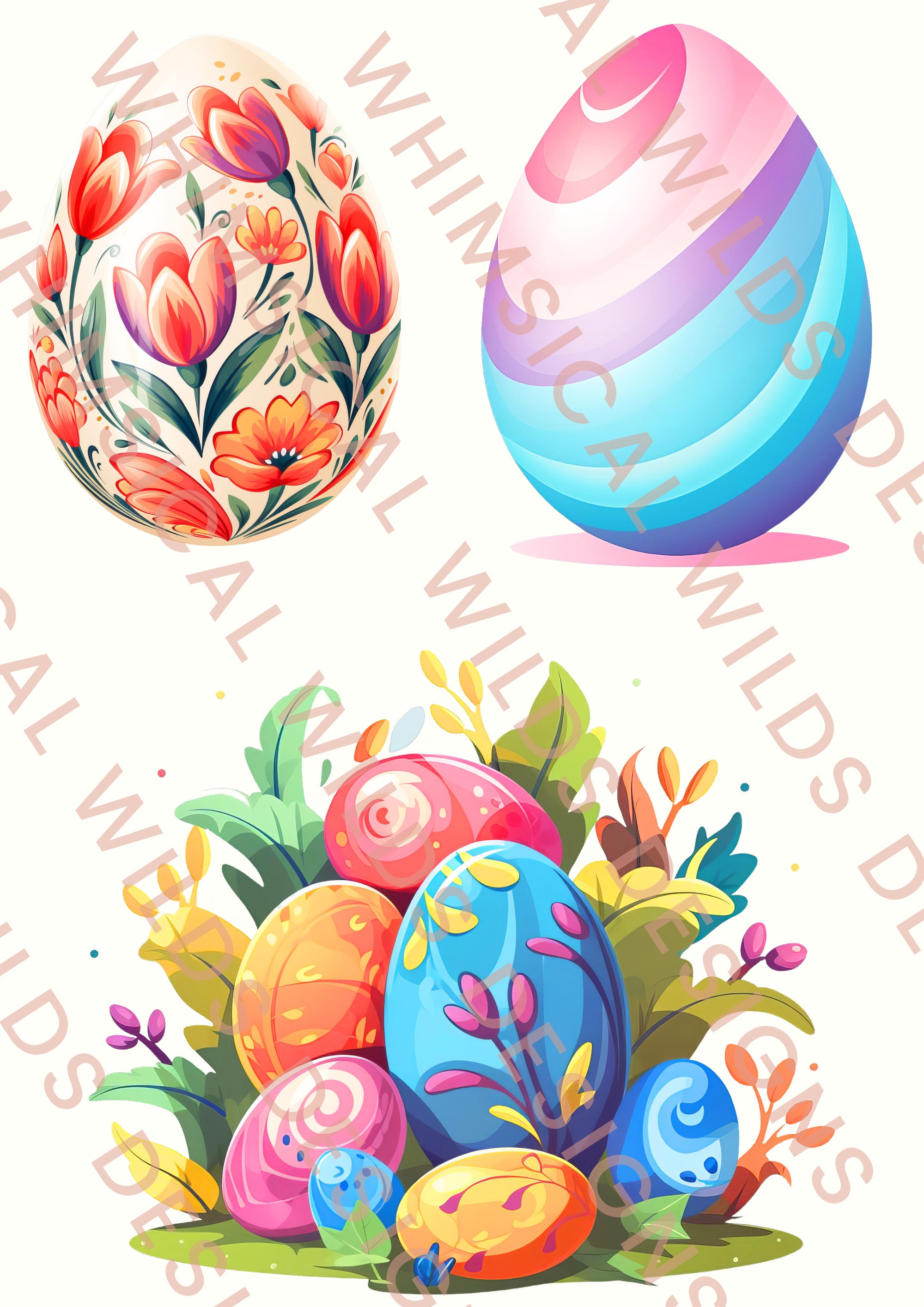 Easter Egg Bundle in PNG at 300 DPI High Resolution, Use for Spring ...